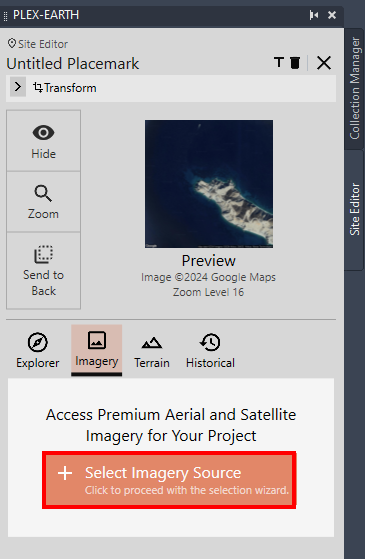 Create Imagery – Plex-Earth Support Desk