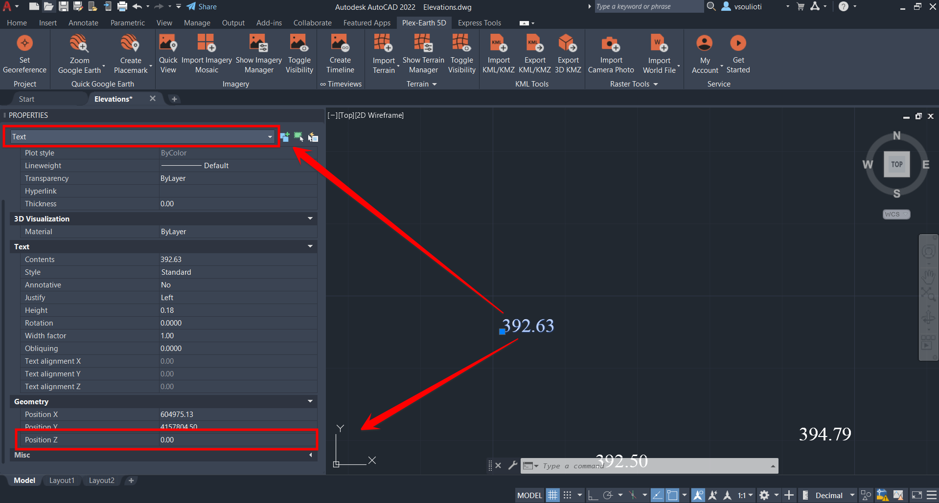 Convert Survey Measurements That Are In Text Format In AutoCAD Into Elevation Info And Create 